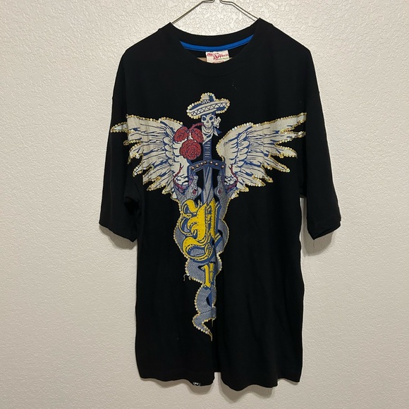 mecca | Shirts | Vintage Mecca Shirt Mens L Black Skull Outlaws Rap Hip ...